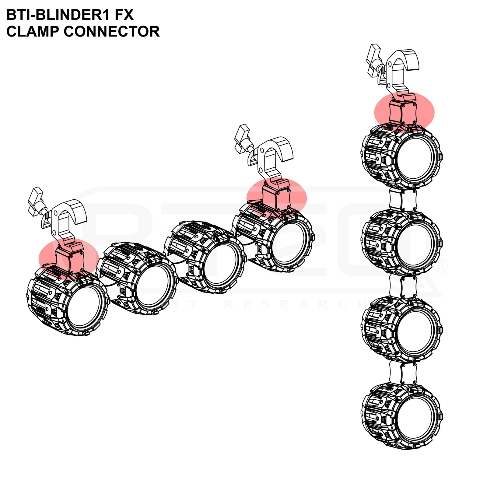 Briteq - BTI-BLINDER1 CLAMP CONNECTOR
