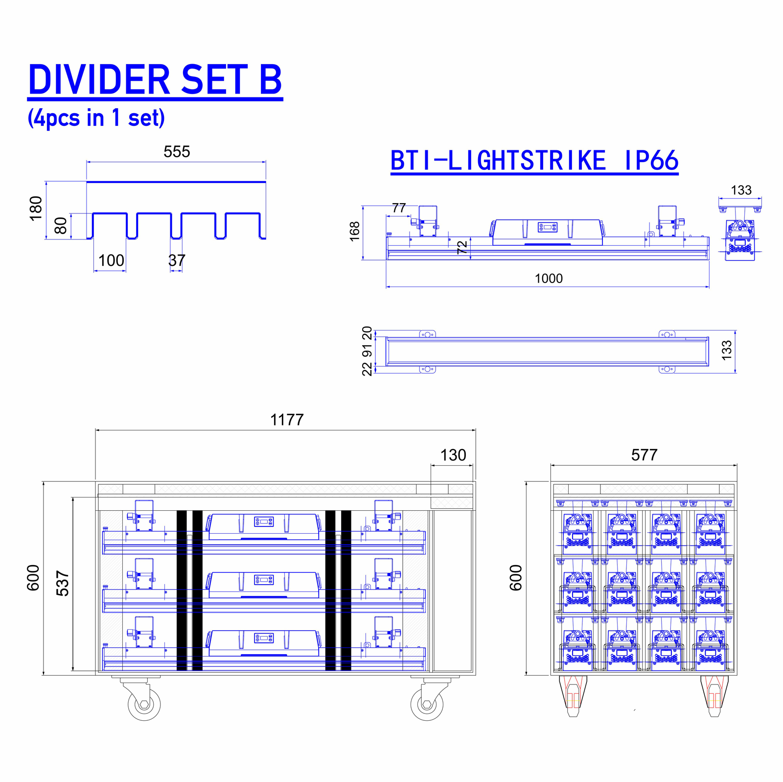 Briteq - LIGHT BARS 1 - DIVIDER SET B